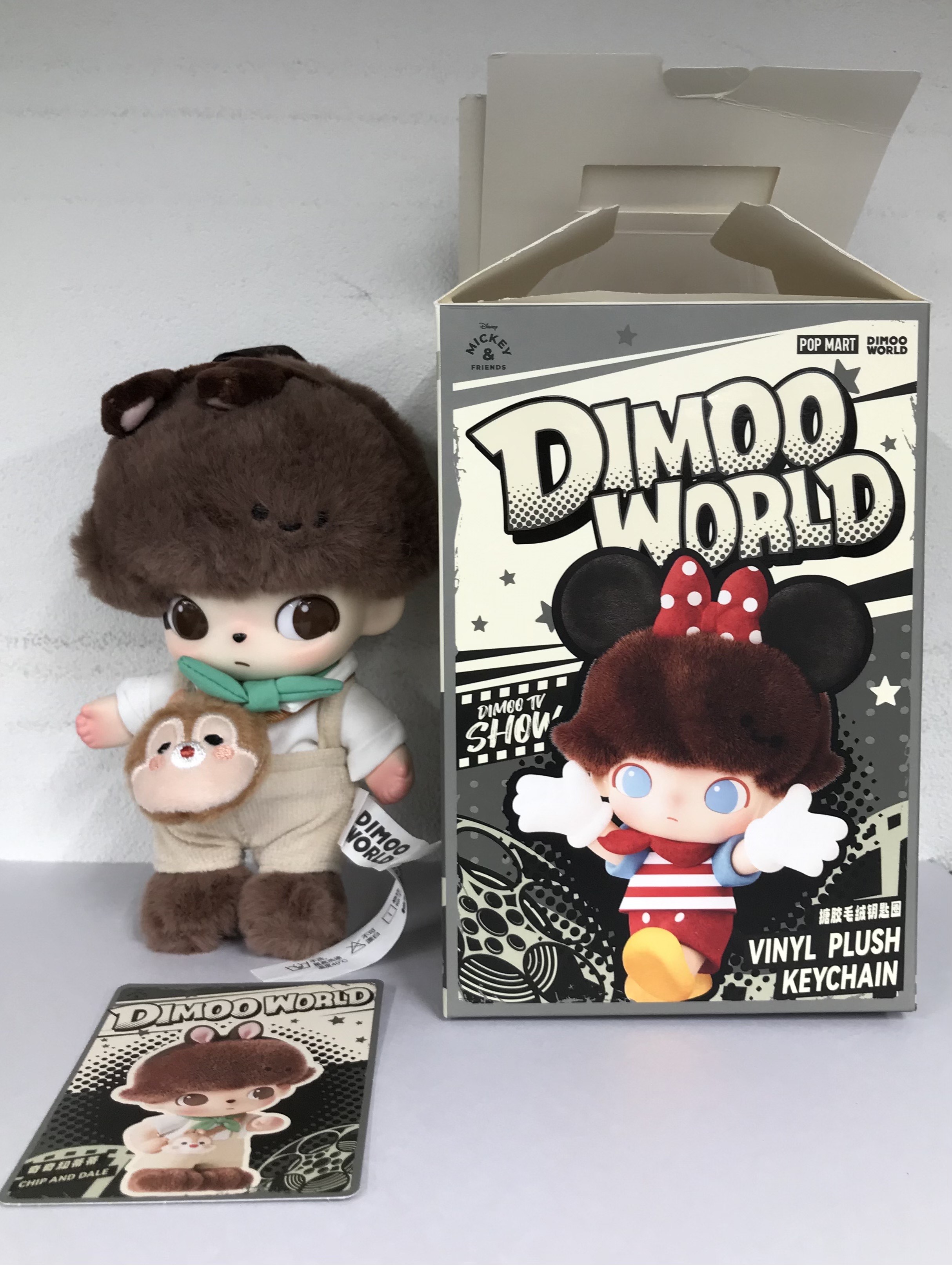 POPMART DIMOO WORLD×DISNEY シリーズ ぬいぐるみキーチェーン Chip and Dale ﾎﾟｯﾌﾟﾏｰﾄﾃﾞｨﾑｰ ...